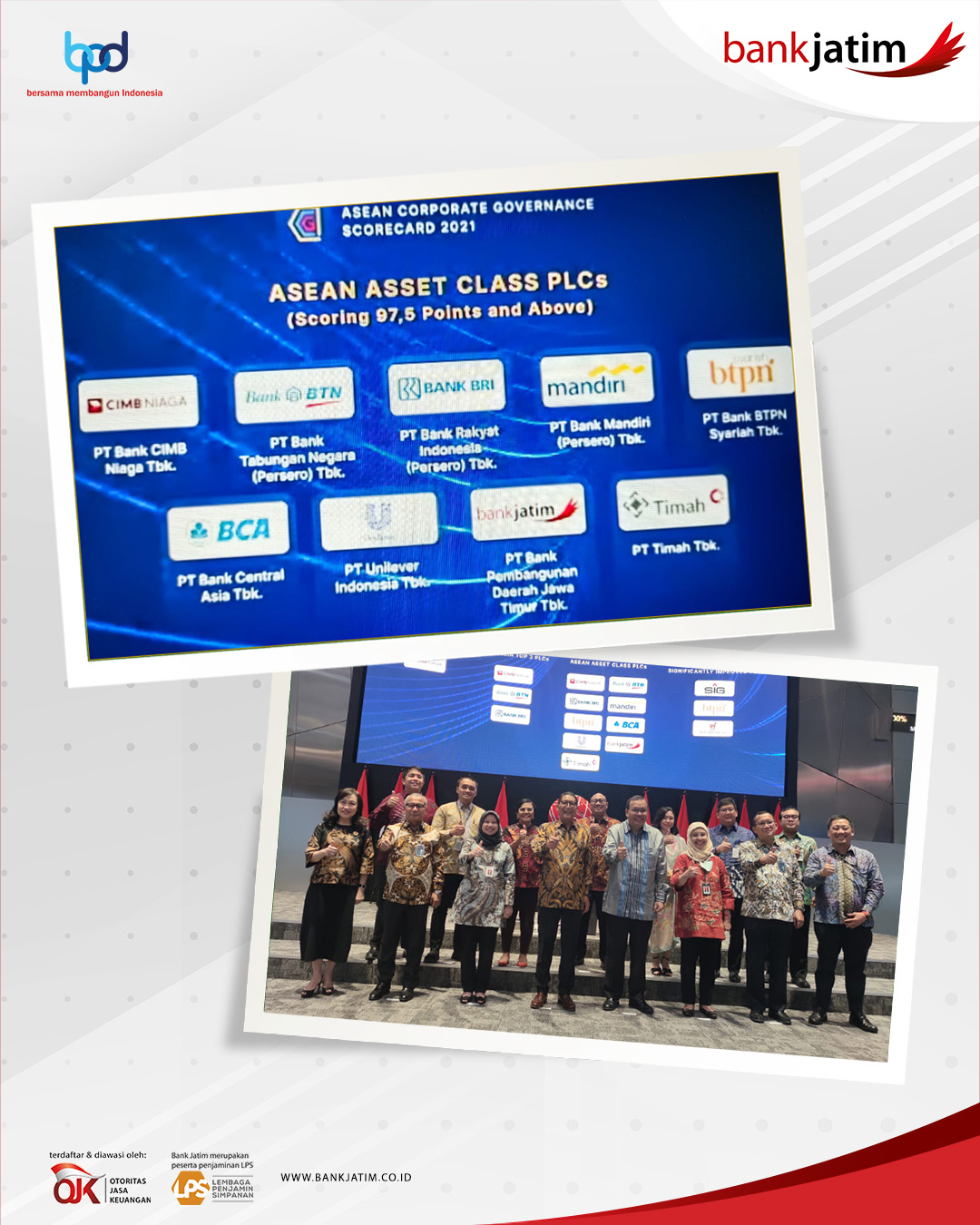 Bank Jatim Raih Penghargaan Asean Asset Class PLCs - Neo-Demokrasi